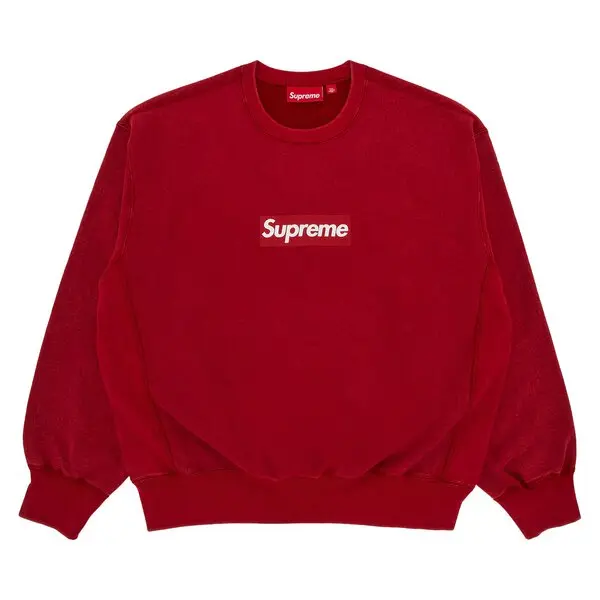 Supreme Washed Box Logo Crewneck - Red