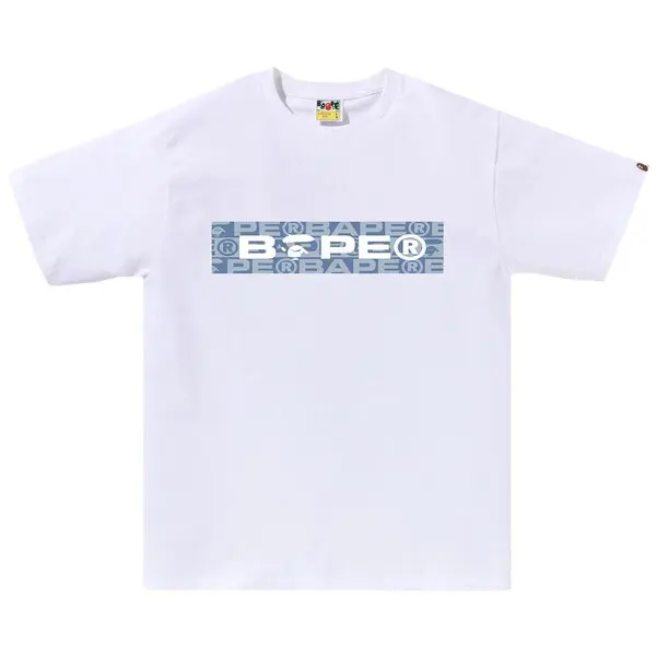 A BATHING APE Lux Sport Pattern Box Logo Tee - White