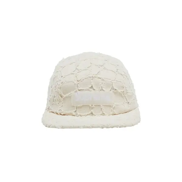 Supreme Frayed Croc Denim Camp Cap - Cream