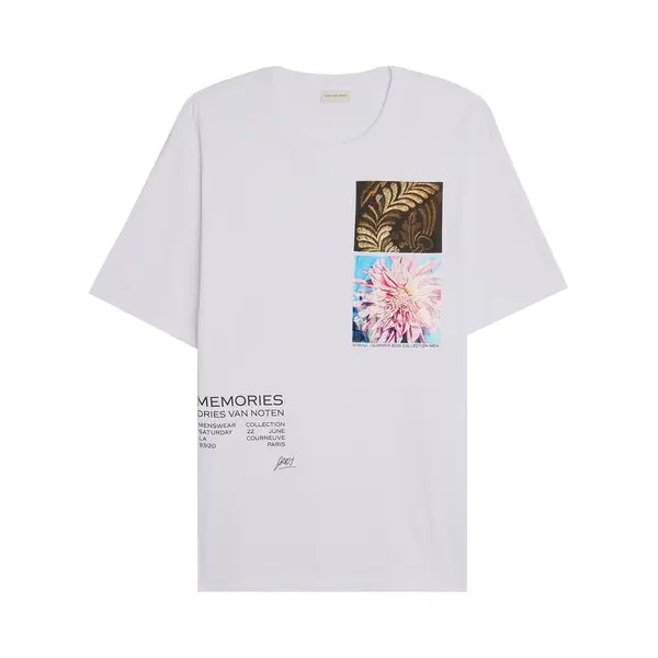Dries Van Noten Medium Fitted Print T-shirt - White