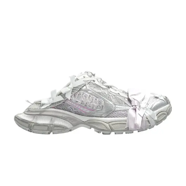 Balenciaga 3xl Lace Mule - Silver