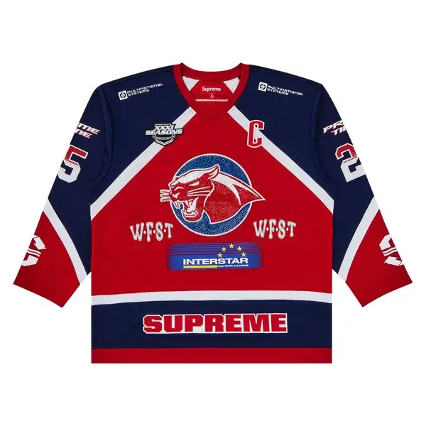 Supreme Rhinestone Hockey Jersey - Red
