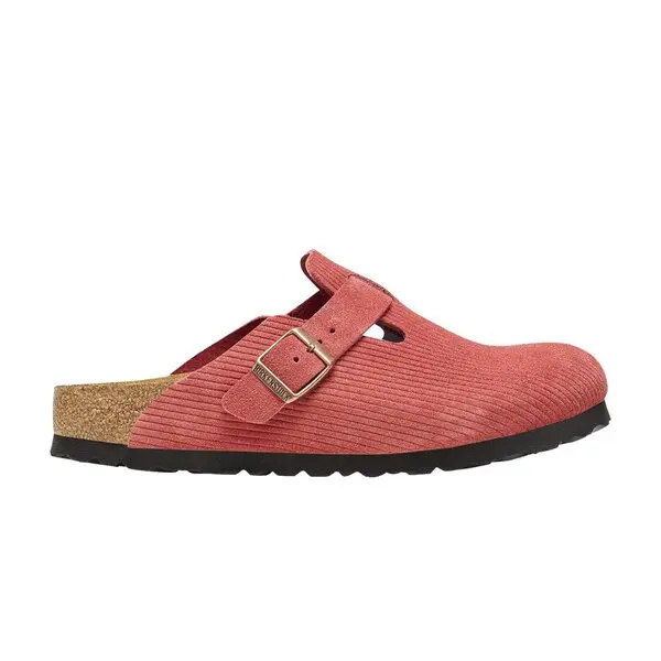 BIRKENSTOCK Boston Embossed Corduroy Clogs - Red