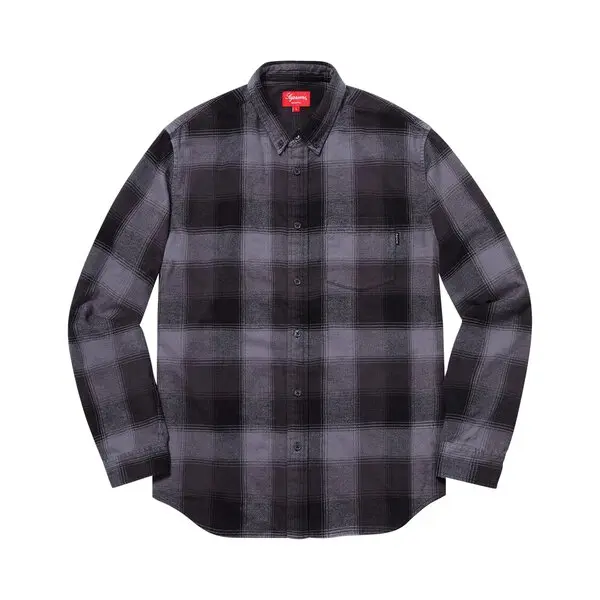 Supreme Shadow Plaid Flannel Shirt - Black