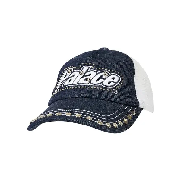 PALACE Studded Denim Trucker Cap - Blue