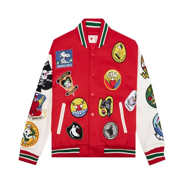 EMOTIONALLY UNAVAILABLE Patches Varsity Jacket