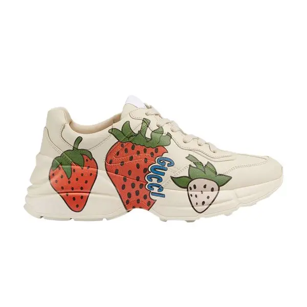 Gucci Rhyton Strawberry Sneakers - White