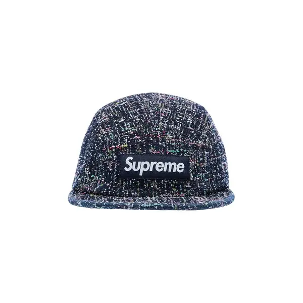 Supreme Denim Bouclé Camp Cap - Blue