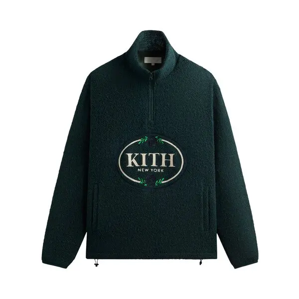 Kith Tweed Eric Quarter Zip Pullover - Green