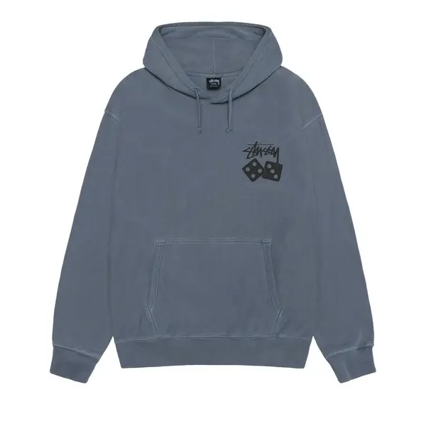 StÜssy Dice Pigment Dyed Hoodie - Blue