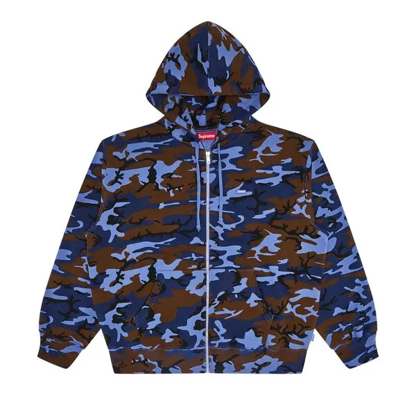 Supreme Small Box Zip Up Hooded Sweatshirt - Blue | Editorialist