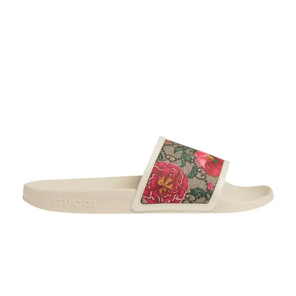 Gucci Gg Slide With Flora Print