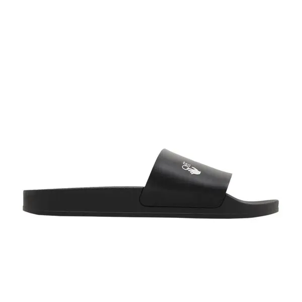 Off-White Logo Print Slides - Black