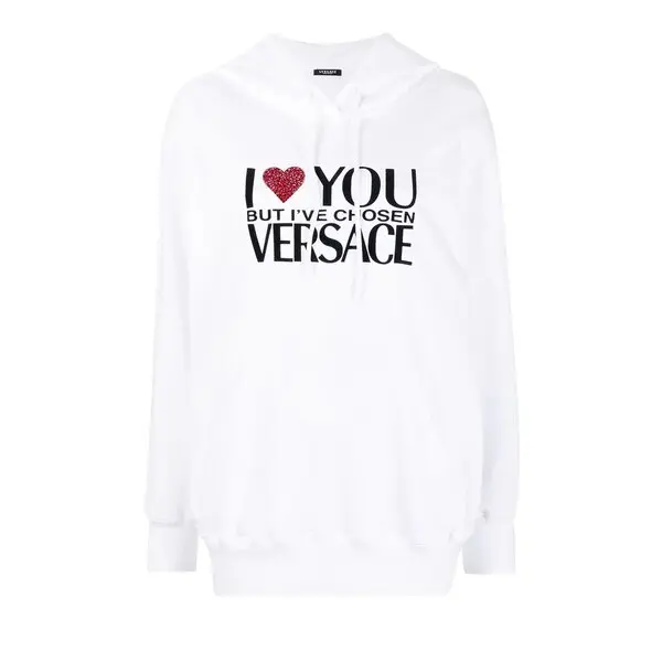 Versace I Love You' Graphic Sweatshirt - White