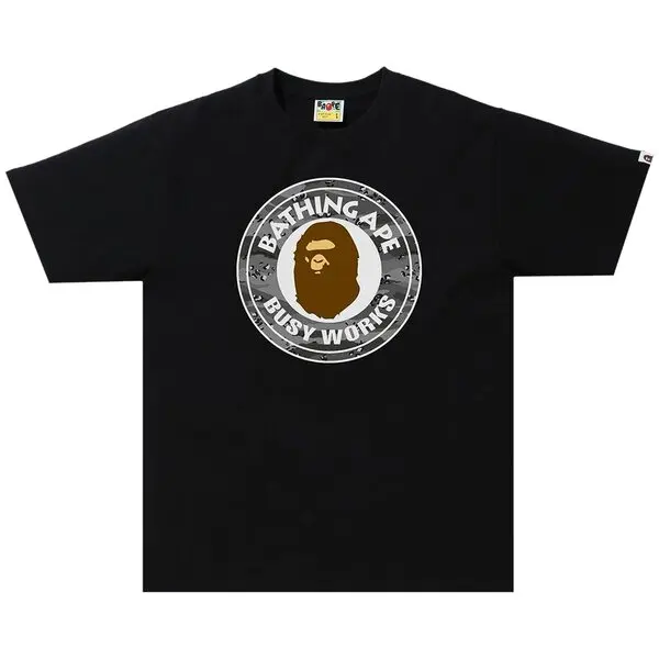 A BATHING APE Desert Camo Busy Works Tee - Black