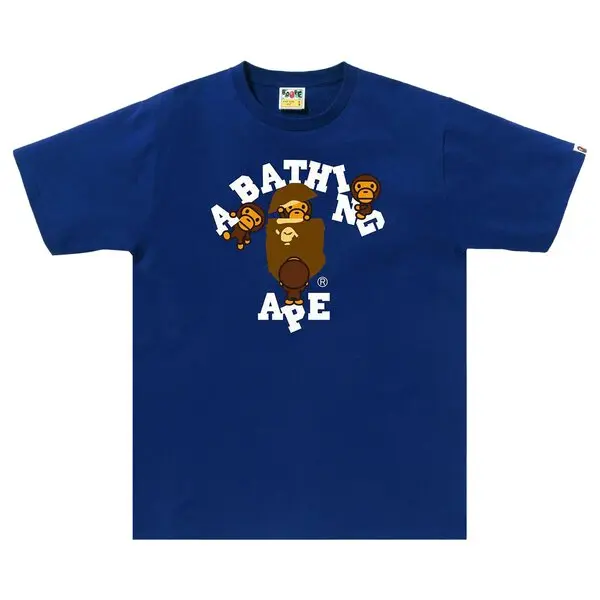 A BATHING APE College Milo Tee - Blue