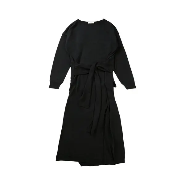 LEMAIRE Long Trompe L'oeil Dress - Black