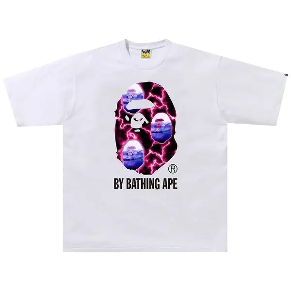 A BATHING APE Lightning Relaxed Fit Tee - White