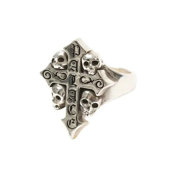 PALACE Tgf Skull Cross Ring - Silver