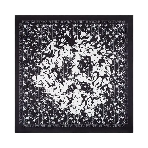 DENIM TEARS Peace Wreath Silk Scarf - Black
