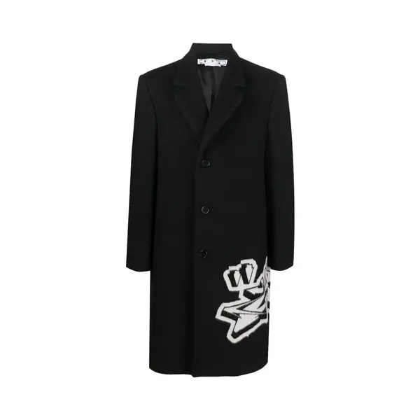Off-White Graffiti Wool Skate Long Coat