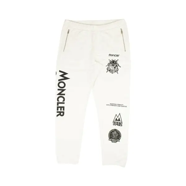 Moncler Logo Sweatpants - White