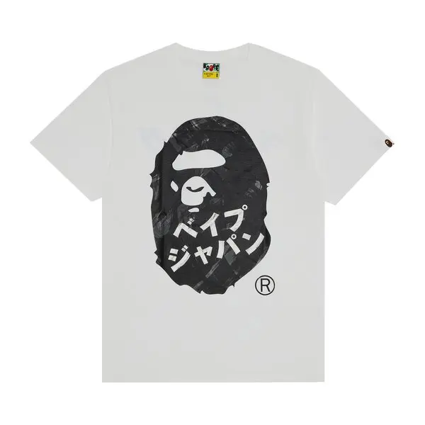 A BATHING APE Ape Head Ink Painting Tee - White