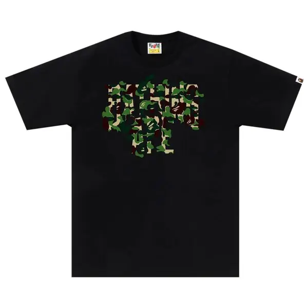 A BATHING APE Abc Camo Rebuild Nyc Logo Tee - Black