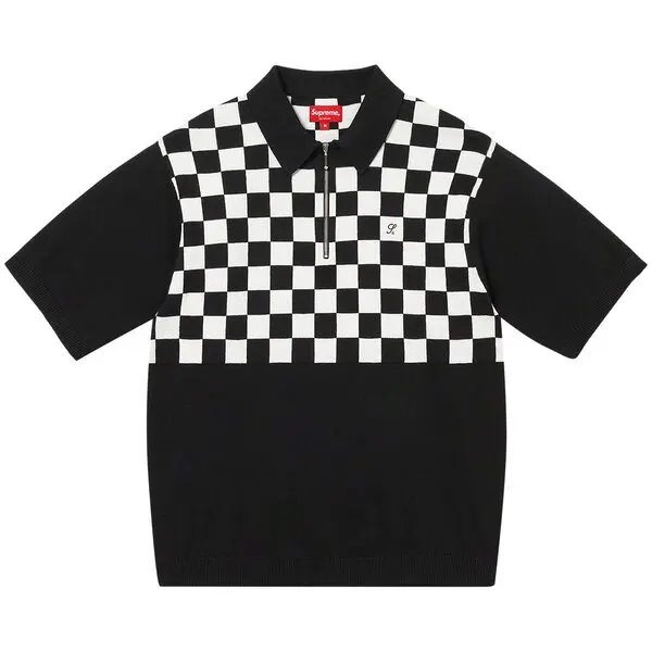 Supreme Checkerboard Zip Up Polo