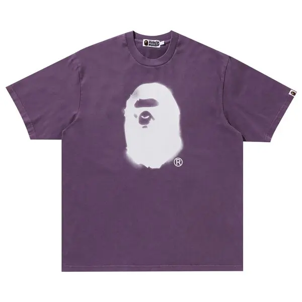 A BATHING APE Spray Ape Head Relaxed Fit Tee - Purple