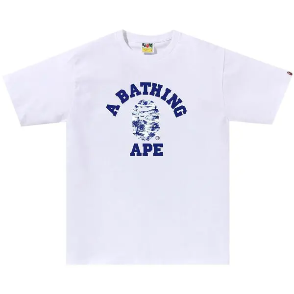 A BATHING APE Palm Tree Camo College Tee - White