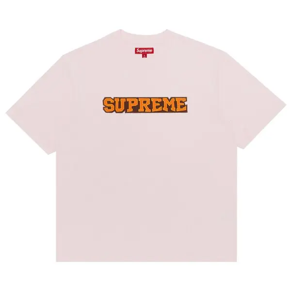 Supreme Satin Appliqué Short-sleeve Top - Pink