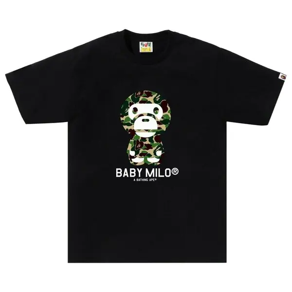 A BATHING APE Abc Camo Baby Milo Tee - Black