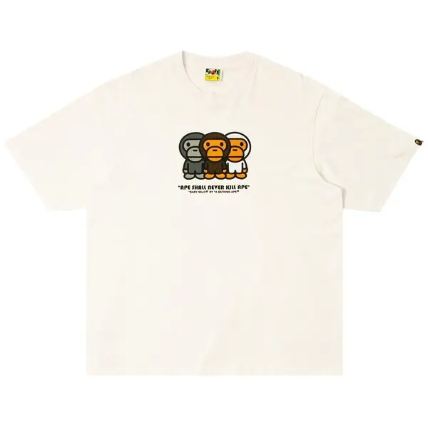 A BATHING APE Milo Relaxed Fit Tee - White