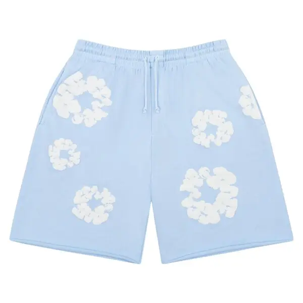 DENIM TEARS Cotton Wreath Sweat Shorts - Blue
