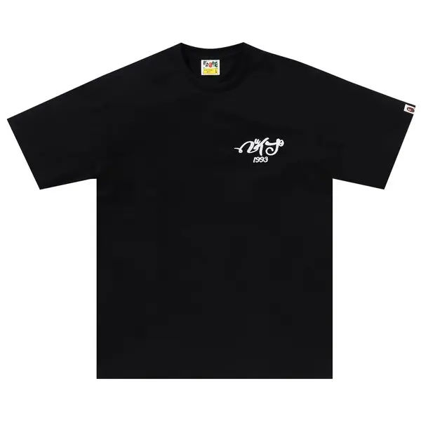 A BATHING APE Embroidery Logo T-shirt - Black
