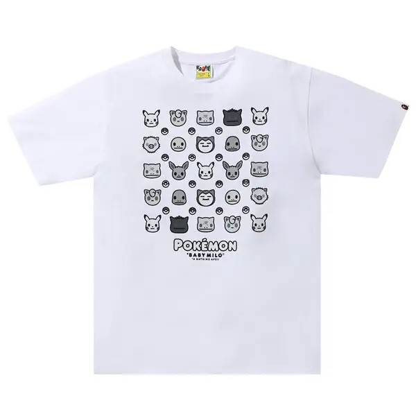 A BATHING APE Baby Milo X Pokemon Monotone Tee #4 - White