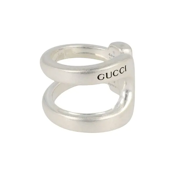 Gucci Stirrup Wrapped Horsebit Ring - Silver