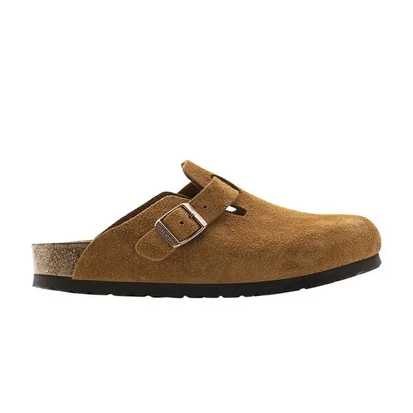 BIRKENSTOCK Boston Soft Footbed Suede Clogs - Brown