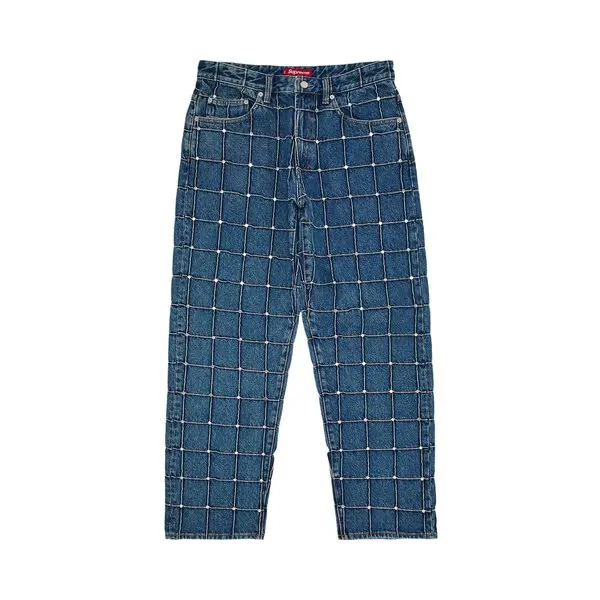 Supreme Studded Seam Loose Fit Jean - Blue