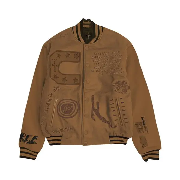 TRAVIS SCOTT Cactus Jack X Fragment Manifest Varsity Jacket