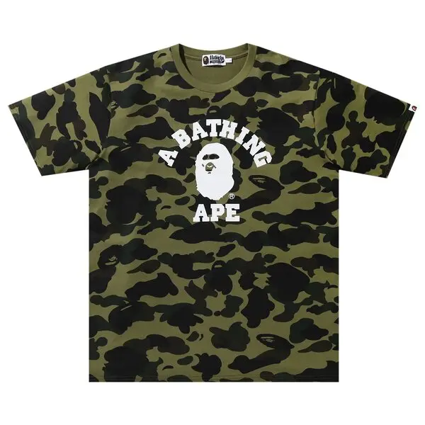 A BATHING APE 1st Camo College Tee - Green