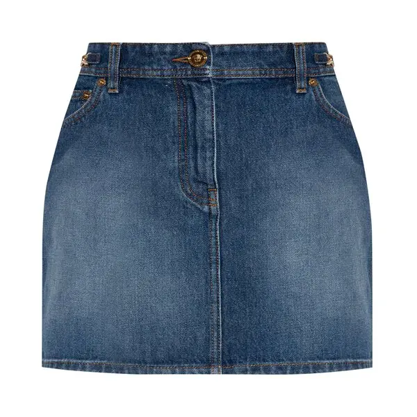 Versace Medusa 95 Denim Mini Skirt