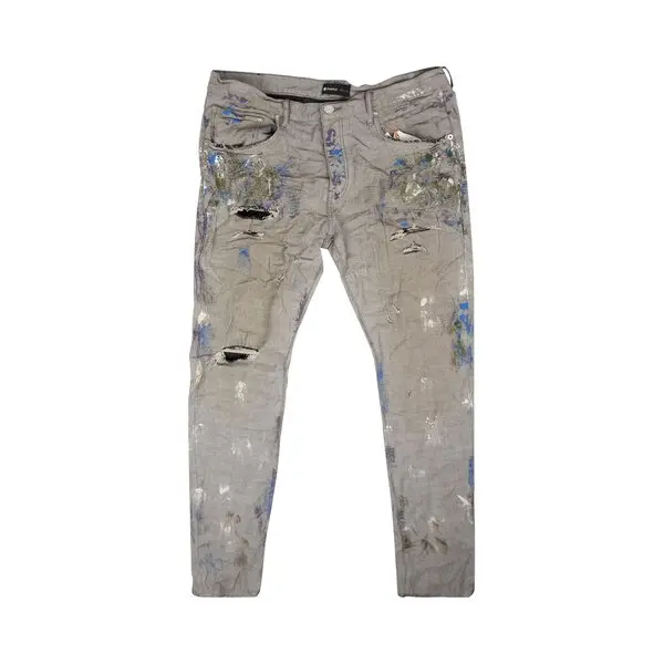 PURPLE BRAND Distressed Straight Leg Jeans