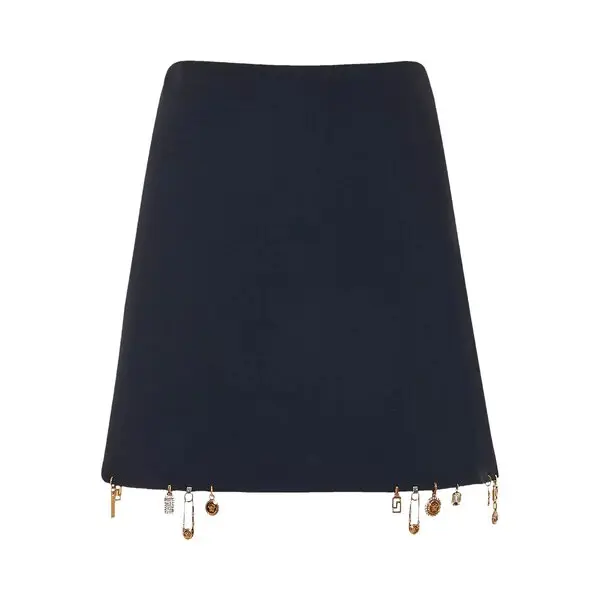 Versace Charm-embellished Satin Mini Skirt