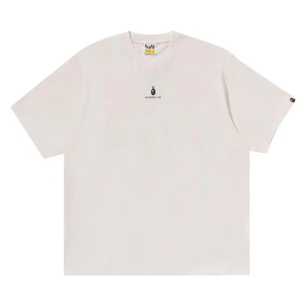 A BATHING APE College Logo Relaxed Fit Tee - Cream