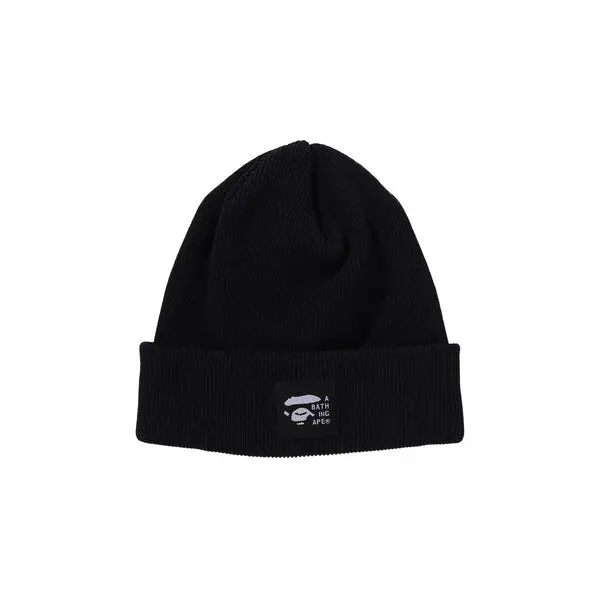 A BATHING APE Logo Knit Cap - Black