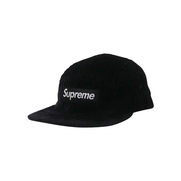 Supreme Wide Wale Corduroy Camp Cap - Black