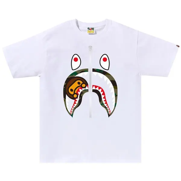 A BATHING APE 1st Camo Milo Shark Tee - White