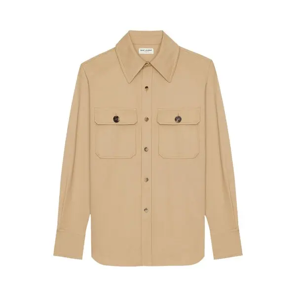 Saint Laurent Saharienne Shirt - Tan